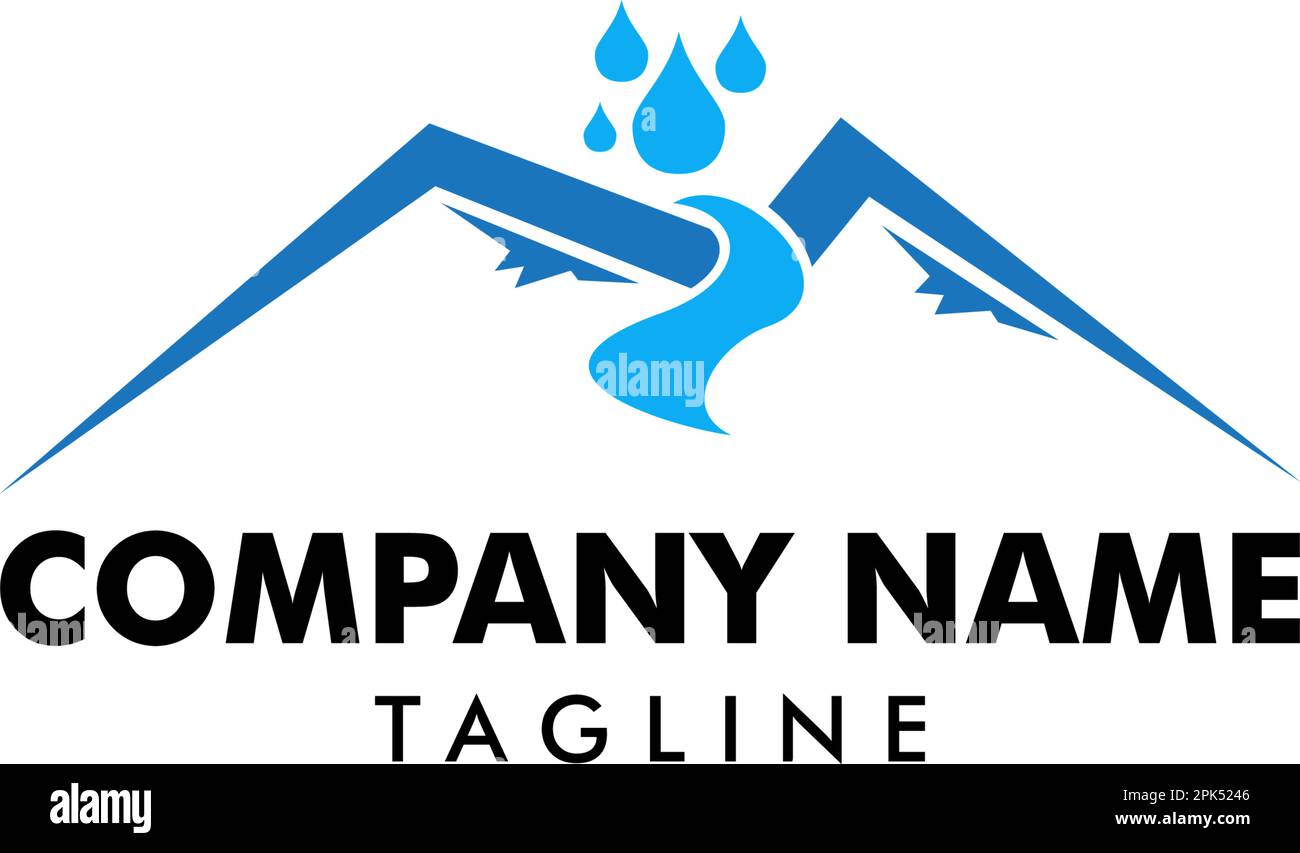 Water Mountain Logo Design Template Element Stock Vector Image & Art ...