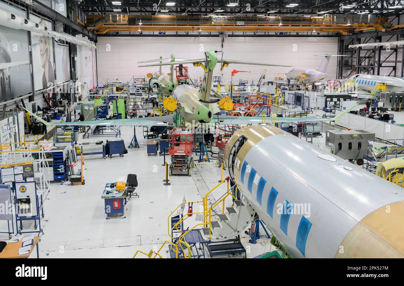 Montreal, Canada. 05th Apr, 2023. Bombardier Challenger aircraft are ...