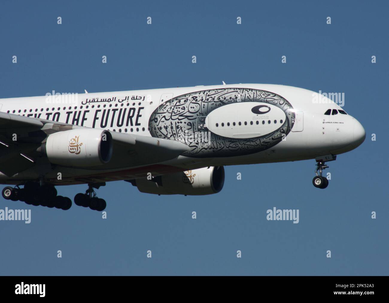 Airbus A380 of Emirates in a special Journey to the Future livery ...