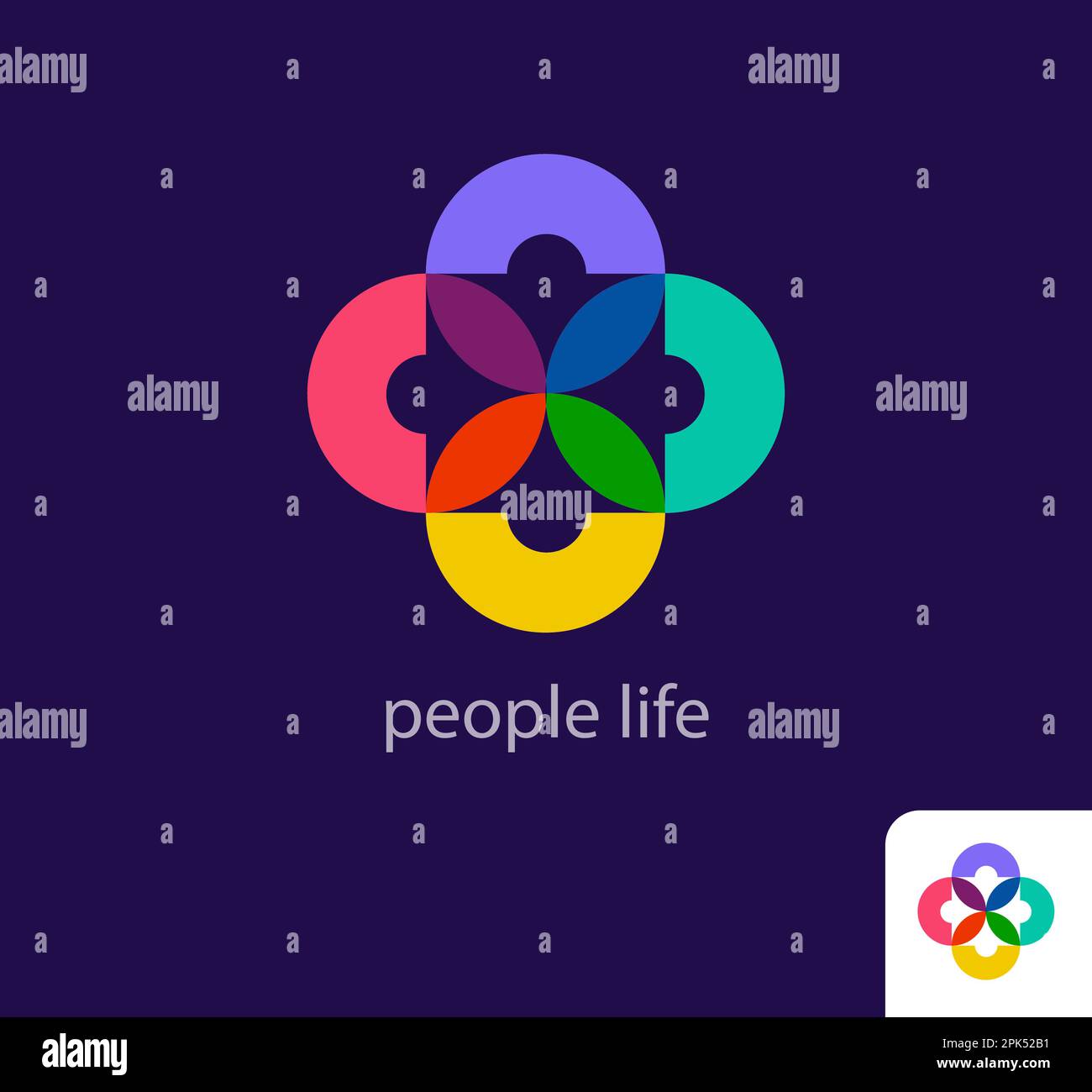 People life logo. Unique colorful design. Organization, unity and team ...