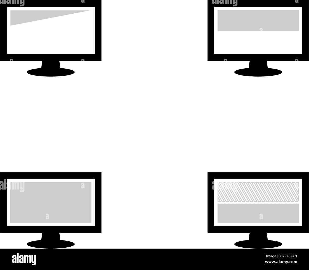 Set of monitor and screen protector vector illustration Stock Vector ...