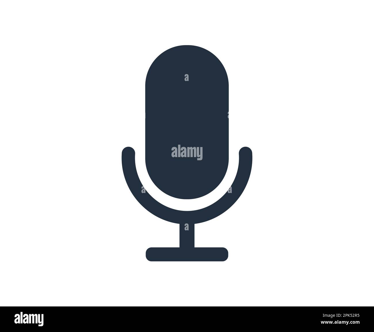 Minimalist Monochromatic Microphone Symbol. Vector Illustration. Flat ...