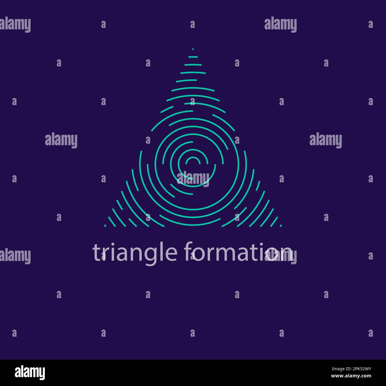 Cyclic circle logo in triangle. Unique design. Creative pyramid logo ...