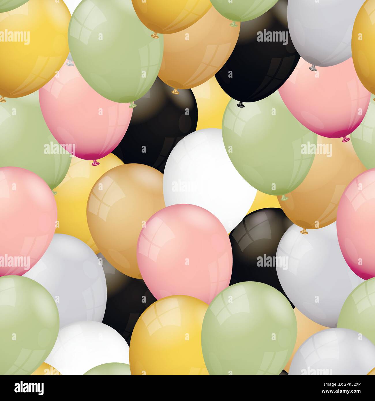 Realistic balloons seamless pattern background. Balloons for birthday, parties, weddings. Vector ...