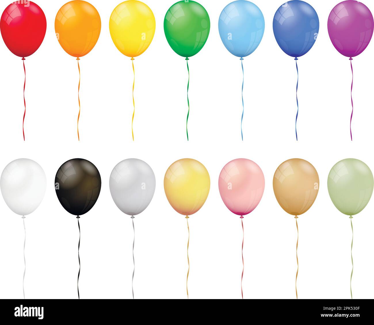Vector set of realistic isolated colorful balloons Stock Vector Image ...