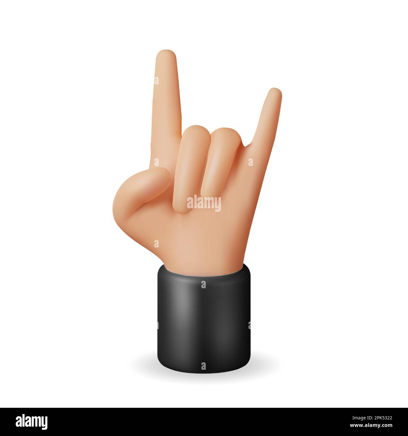 3D Hand Rock Gesture Symbol Isolated Stock Vector Image & Art - Alamy