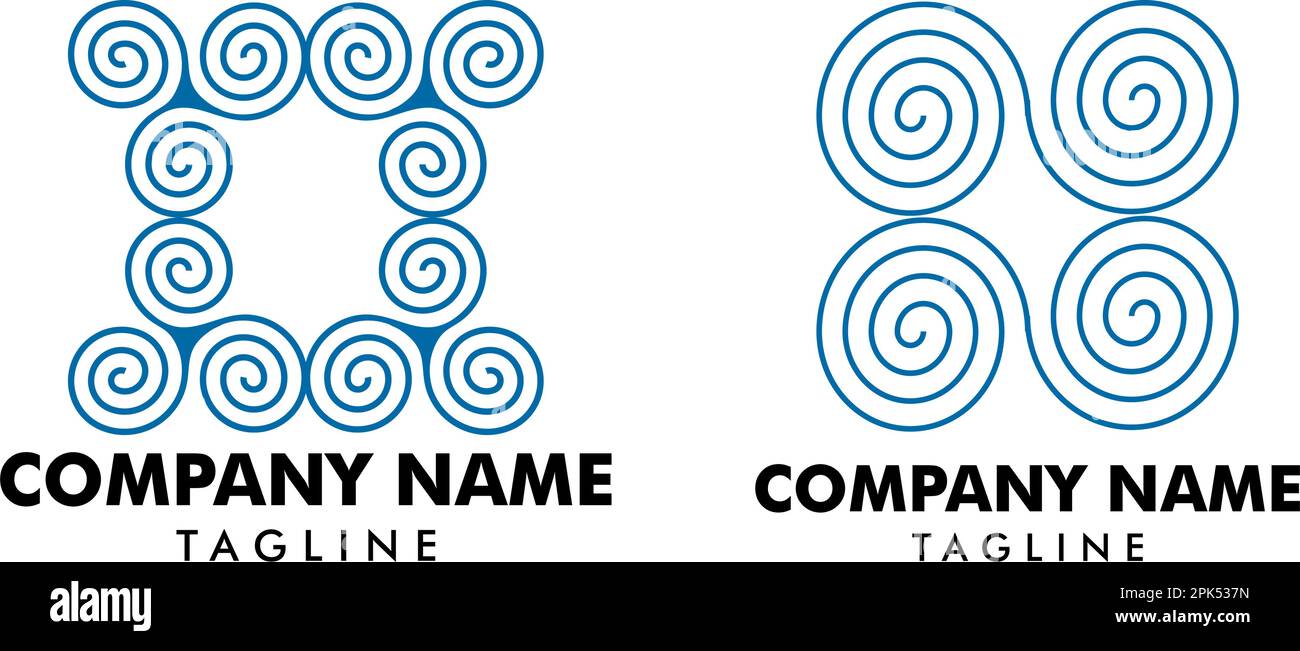 Set of Spiral Logo Template Vector Illustration Stock Vector Image ...