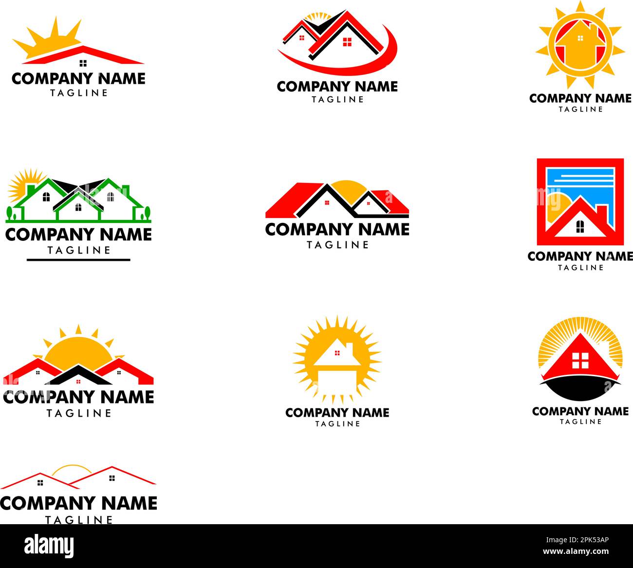 Set of Sun House Logo Design Template Stock Vector Image & Art - Alamy