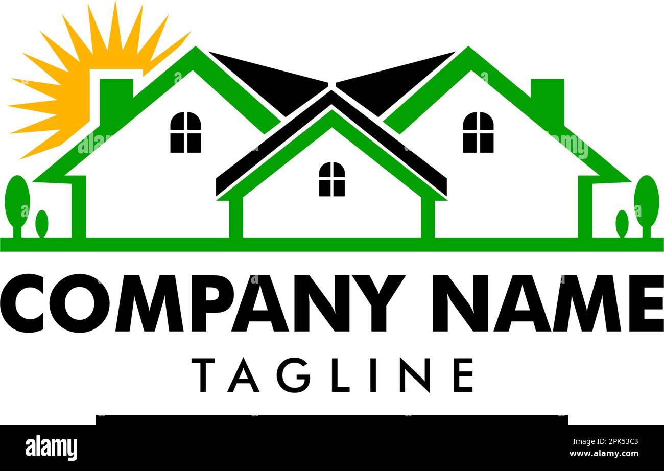 Sun House Logo Design Template Stock Vector Image & Art - Alamy