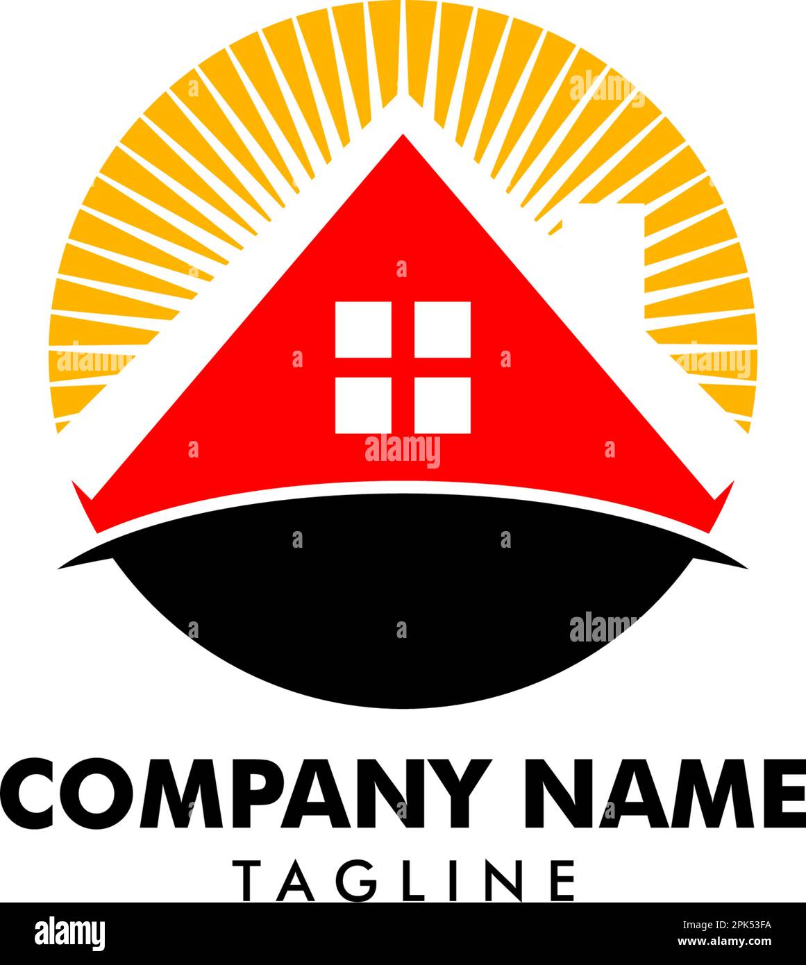 Sun House Logo Design Template Stock Vector Image & Art - Alamy