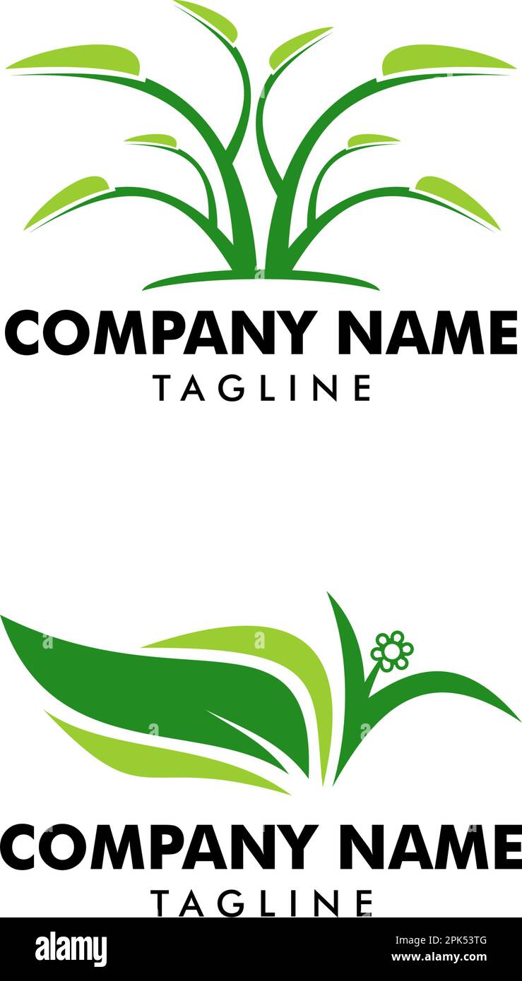 Set of Leaf plant logo template, nature illustration for logo design ...