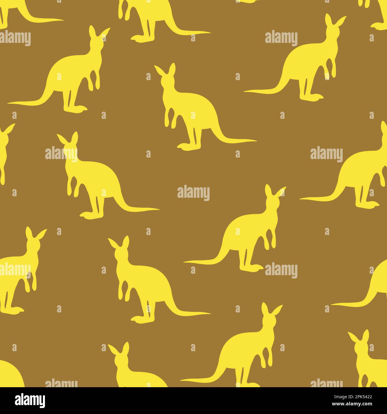 Vector flat illustration with silhouette kangaroo and baby kangaroo ...