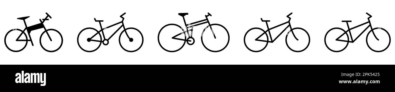 Bike icon set. Cycling concept. Vector illustration isolated on white ...