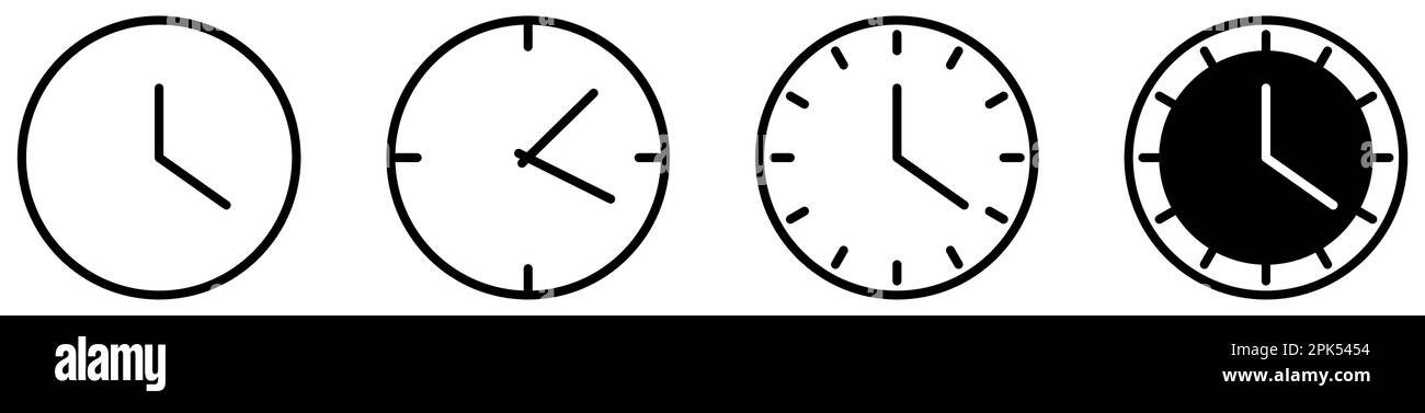 Clock icon set. Design can use for web and mobile app. Vector ...