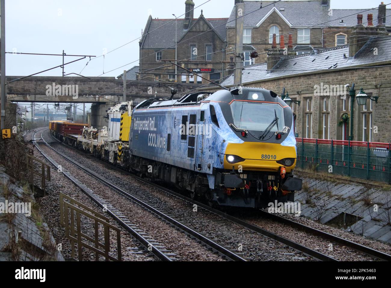 DRS class 88 bi-mode loco 88010, named Aurora, carrying a special ...