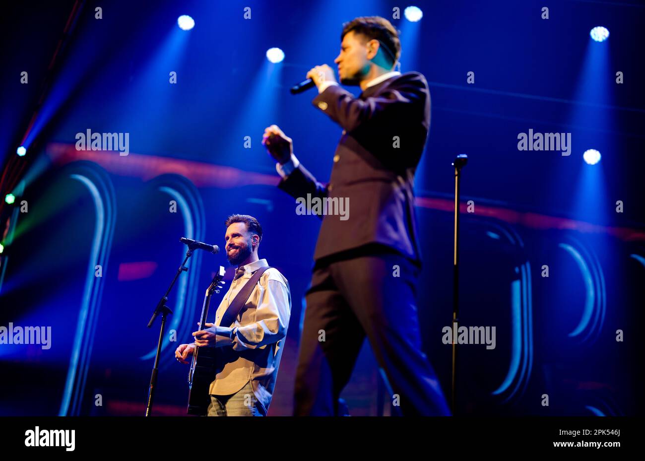 ROTTERDAM - Singers Nick & Simon during their first farewell concert in ...