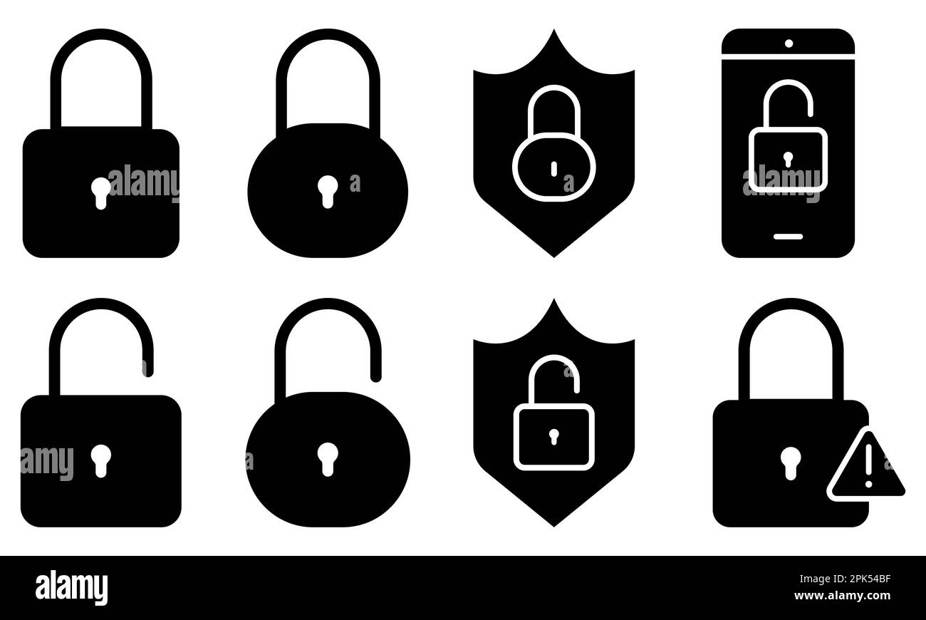 Lock vector icon set. Vector illustration isolated on white background ...