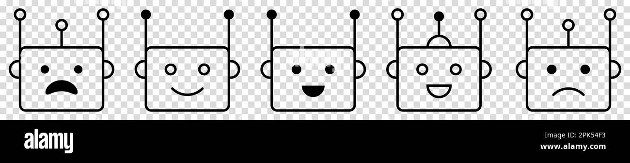 Set of chatbot icons. Support bot. Vector illustration isolated on ...