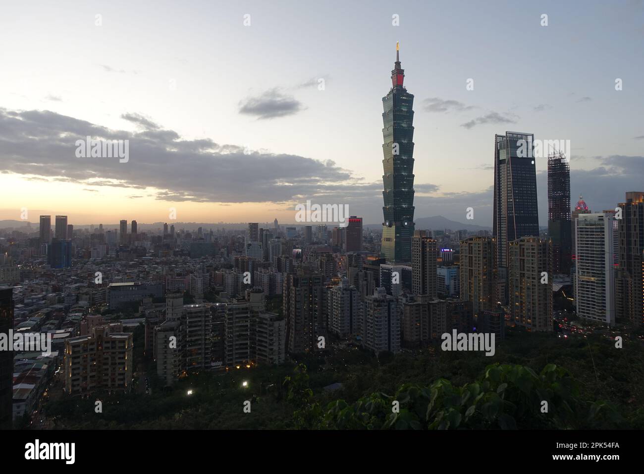 Taipei´s 101 building seen from elephant hill in Taipei, Taiwan Stock ...