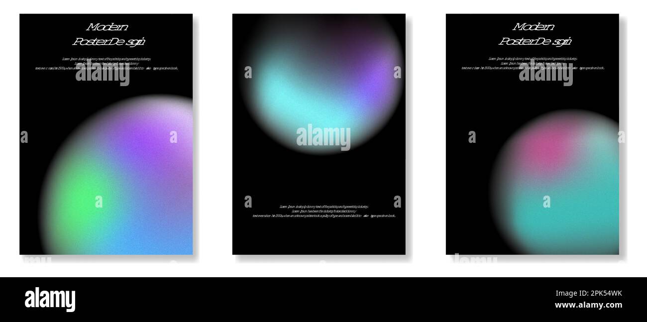 Set of trendy abstract design templates with vibrant gradient shapes ...