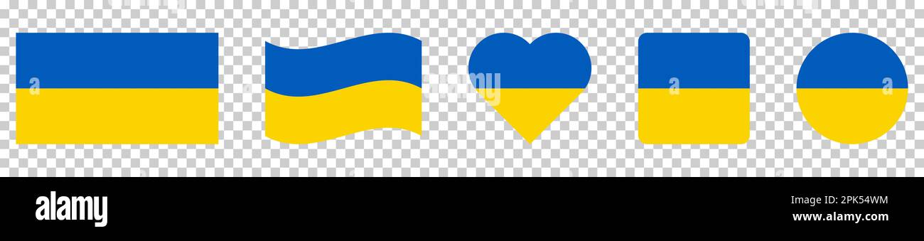 Ukraine flag in different shapes in national colors. Vector ...