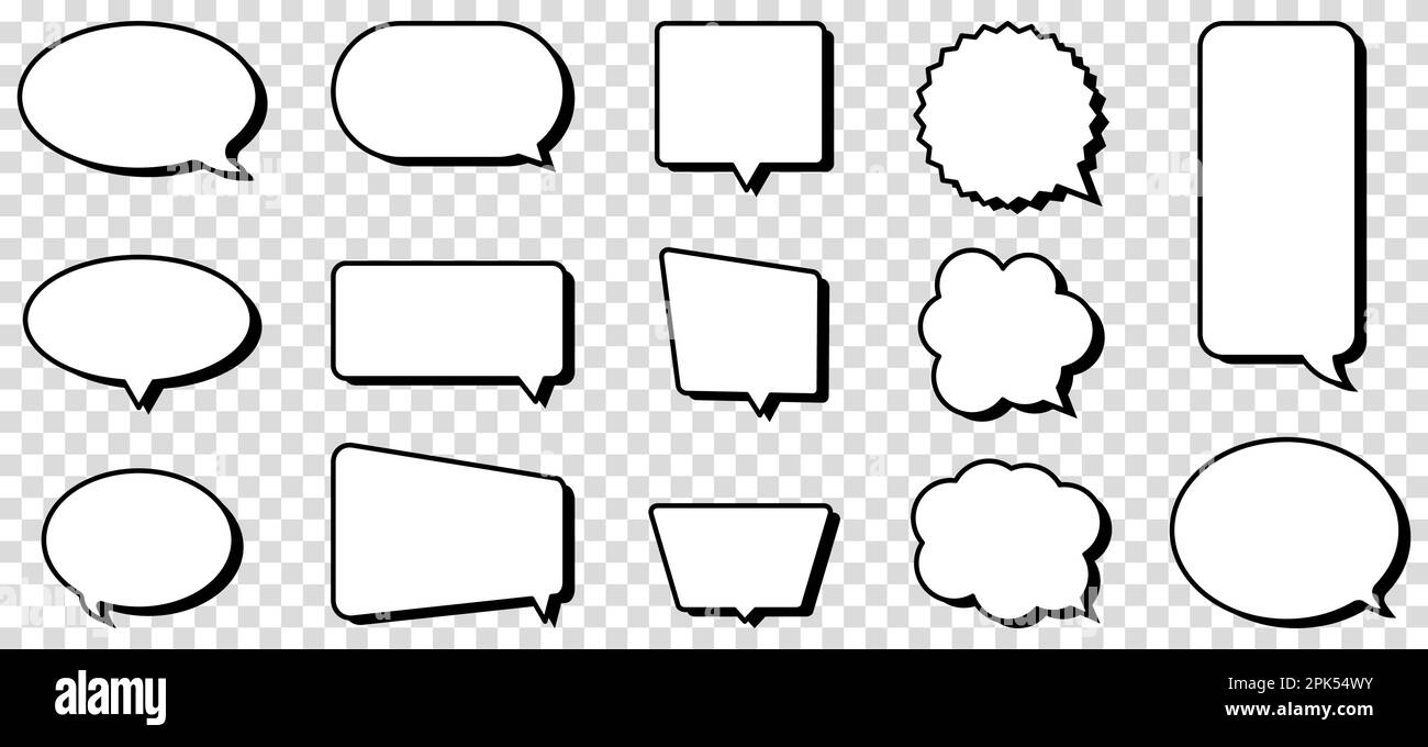 Speech bubble set. Vector illustration isolated on transparent ...