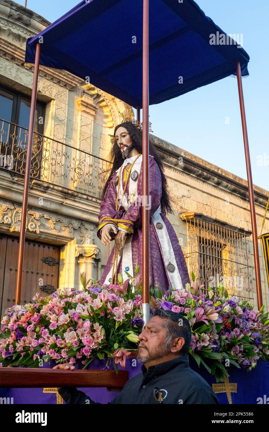 Semana Santa (Holy week) procession, Oaxaca de Juarez, Mexico Stock ...