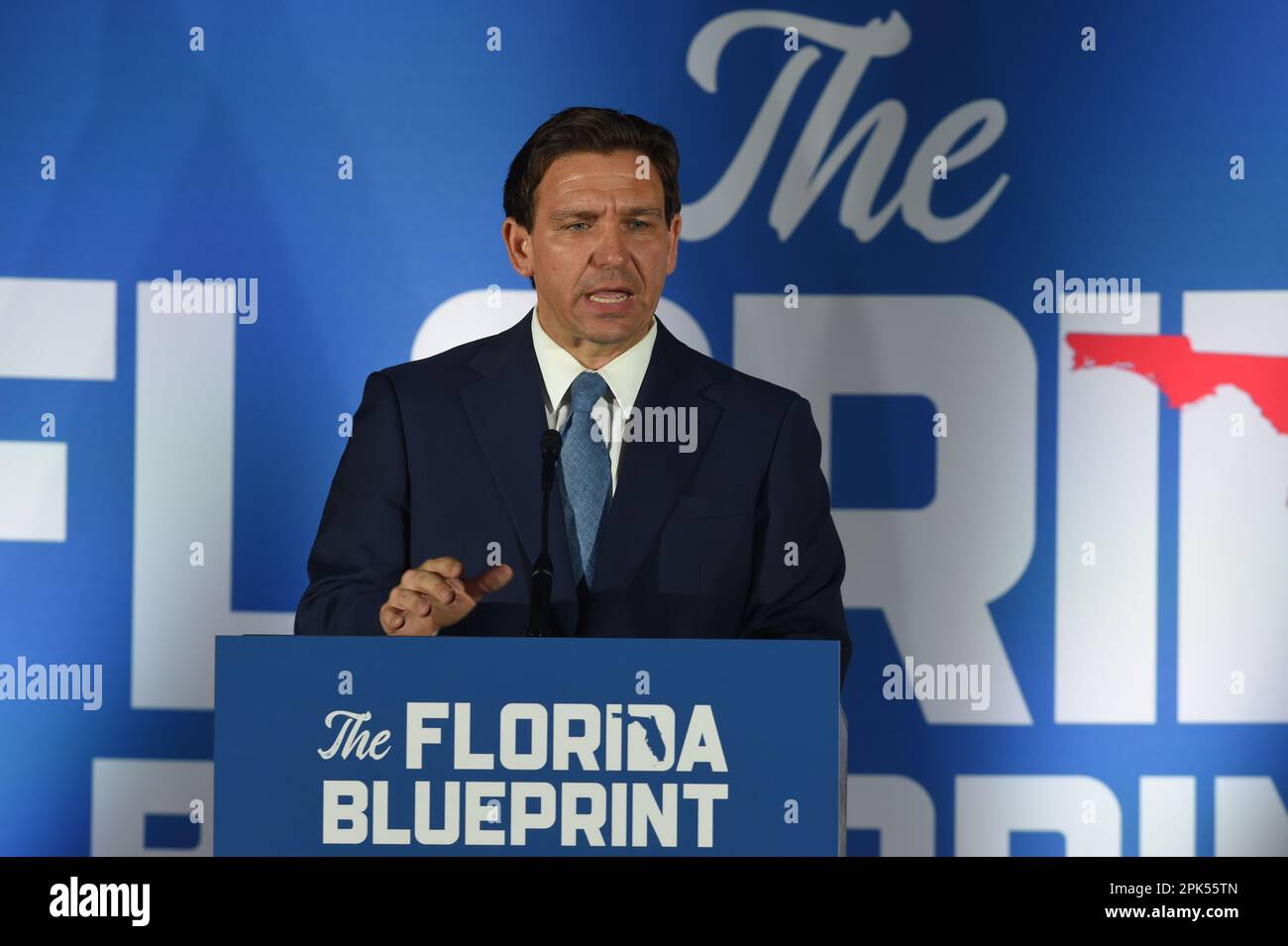 Governor Ron DeSantis (Republican of Florida) delivers remarks on “And ...
