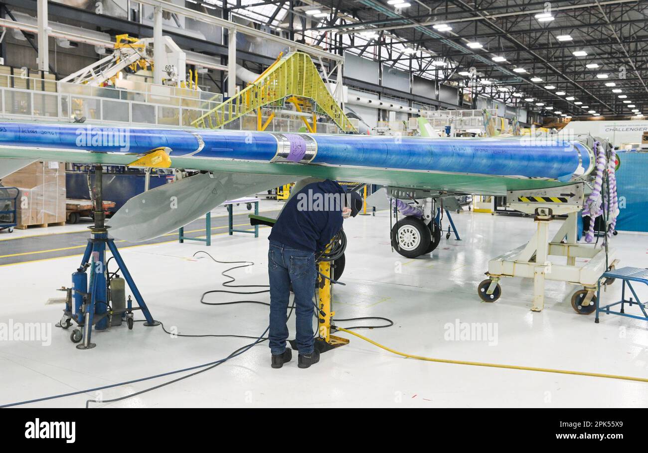 Montreal, Canada. 05th Apr, 2023. A man is shown working on a ...