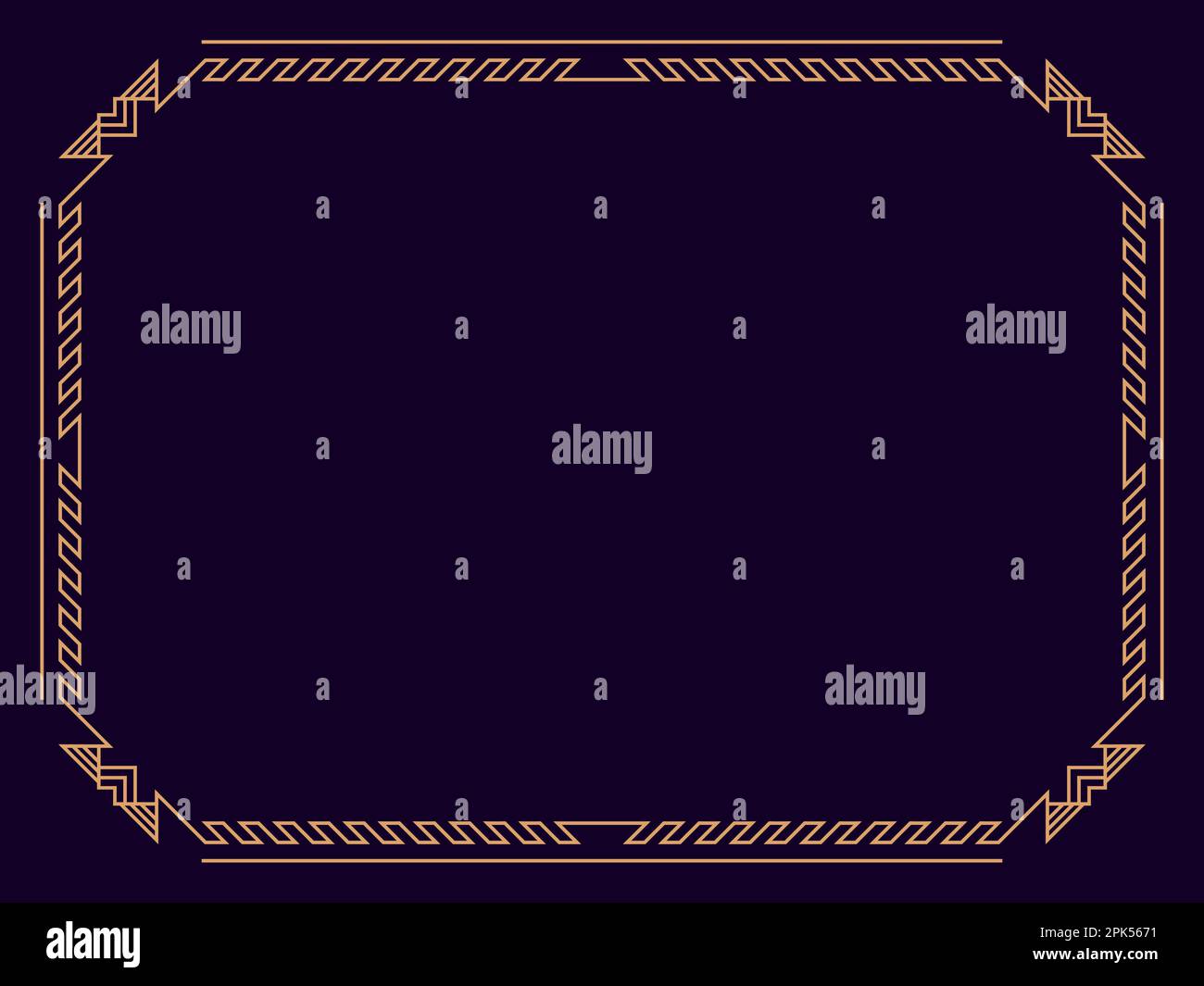 Art deco frame. Vintage linear border. Design a template for ...