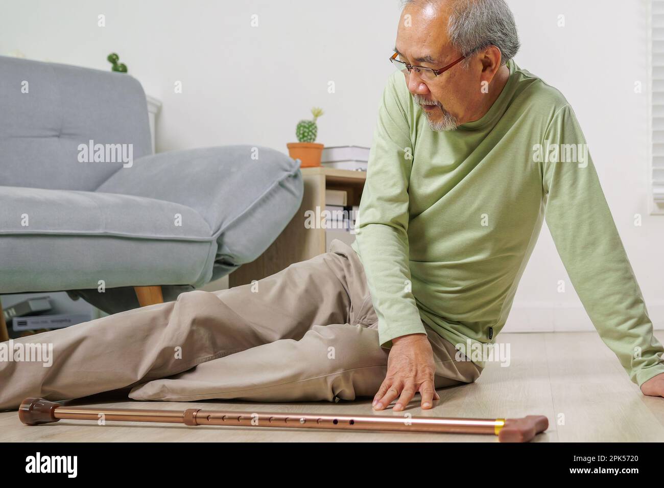 Elderly people accident slip and fall, Accident of senior slip and fall to floor Stock Photo - Alamy