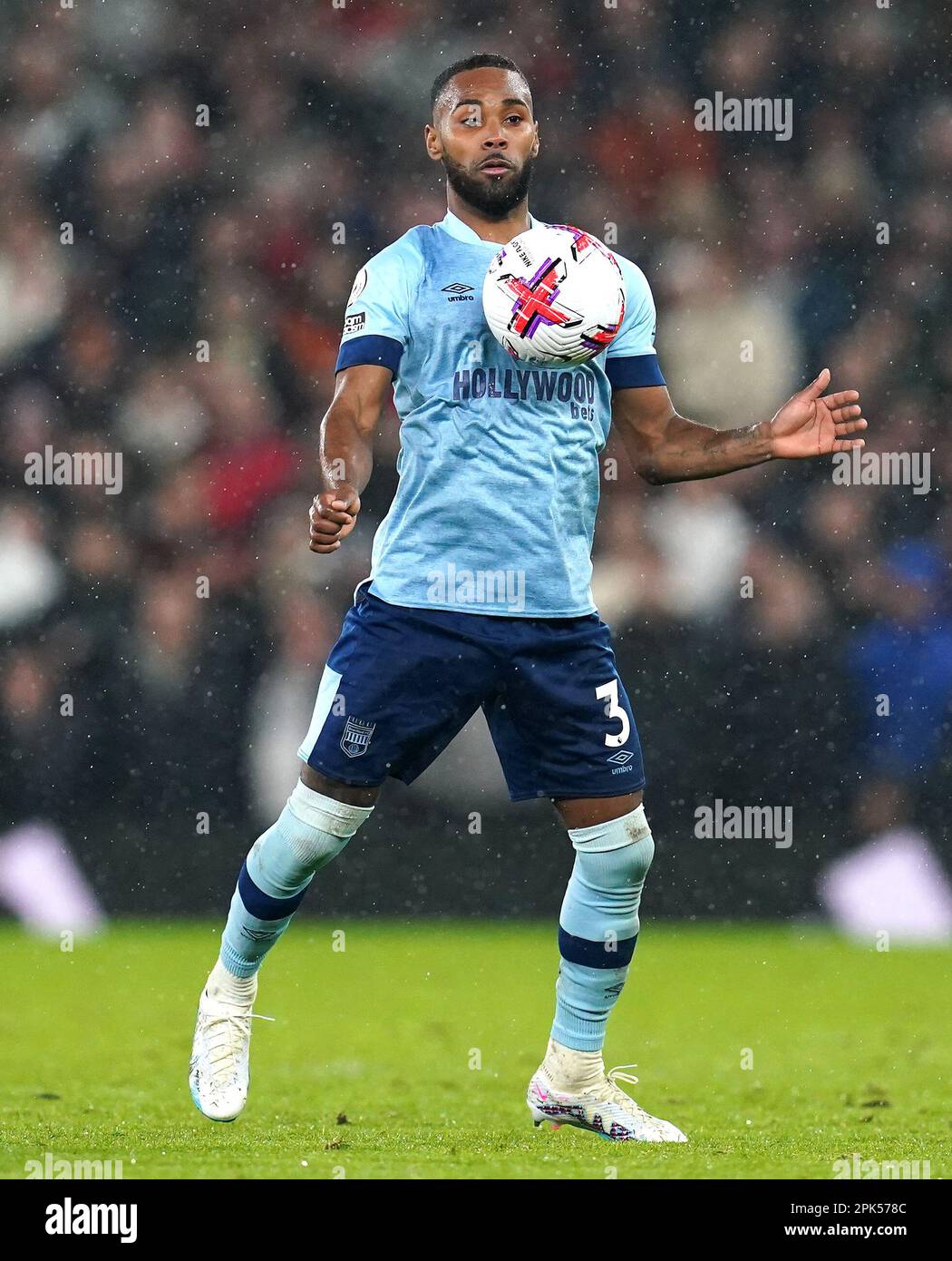 Brentford's Rico Henry in action during the Premier League match at Old ...