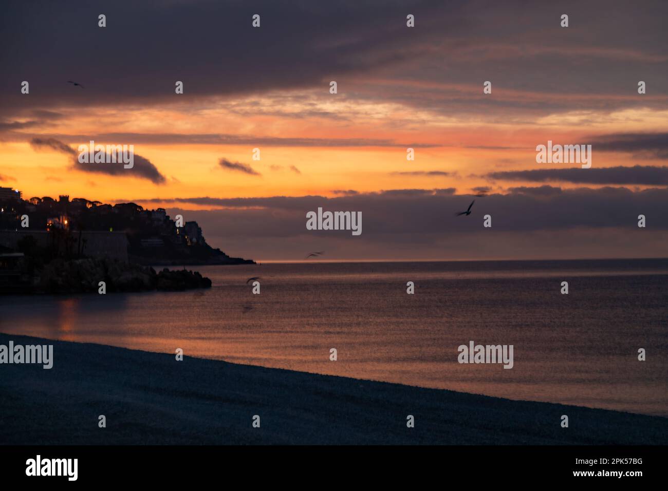 early morning sunrise, Nice France Stock Photo - Alamy