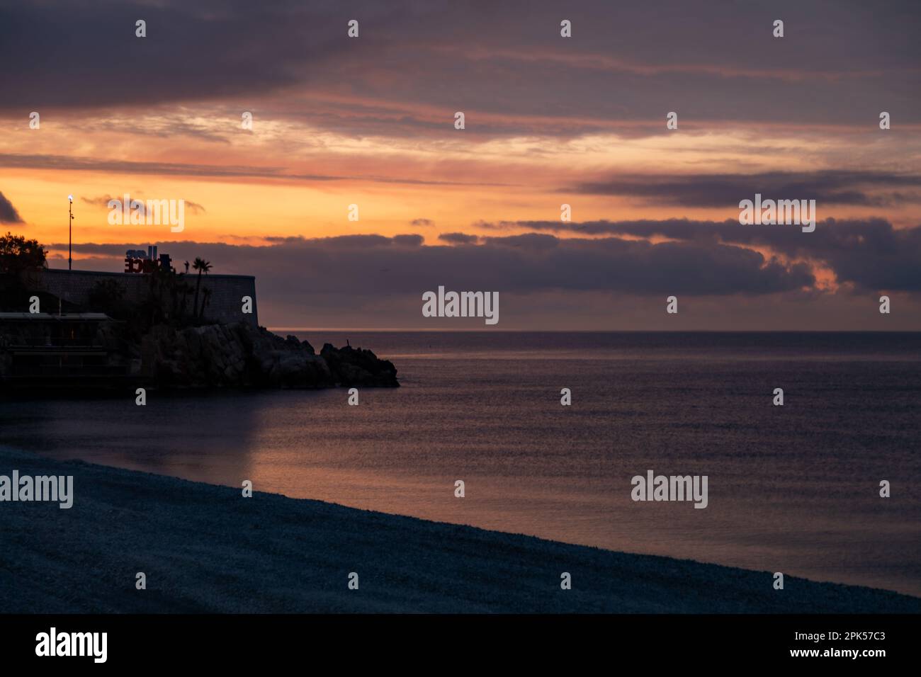 early morning sunrise, Nice France Stock Photo - Alamy