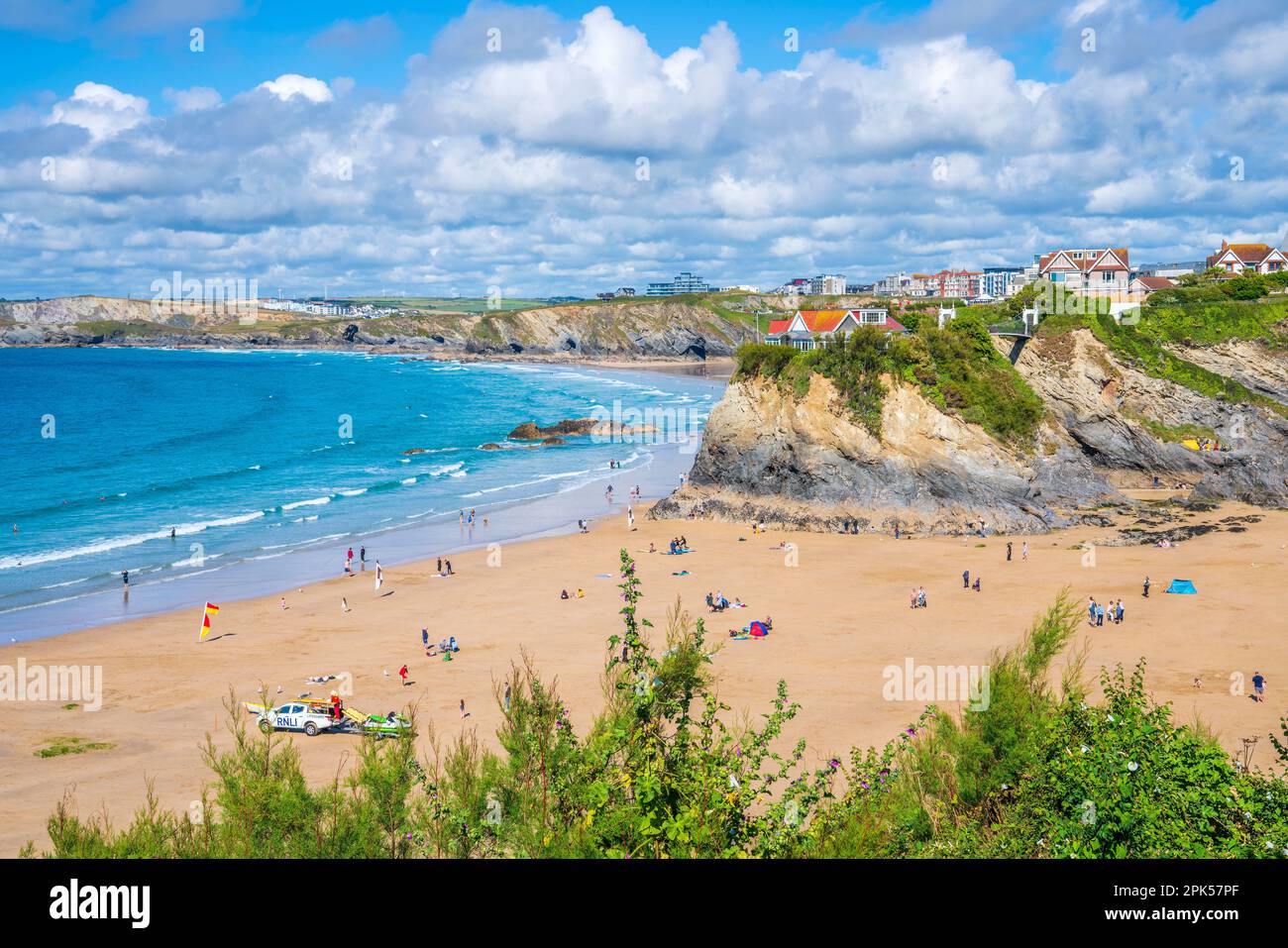 Towan Beach, Newquay, Cornwall, England, United Kingdom, Europe Stock ...