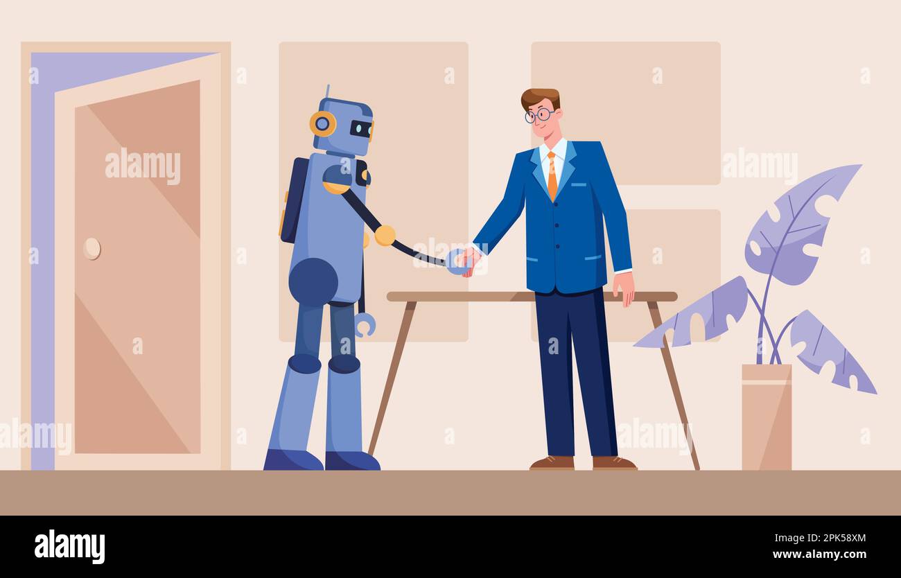 Robotic businessman in futuristic Stock Vector Images - Alamy