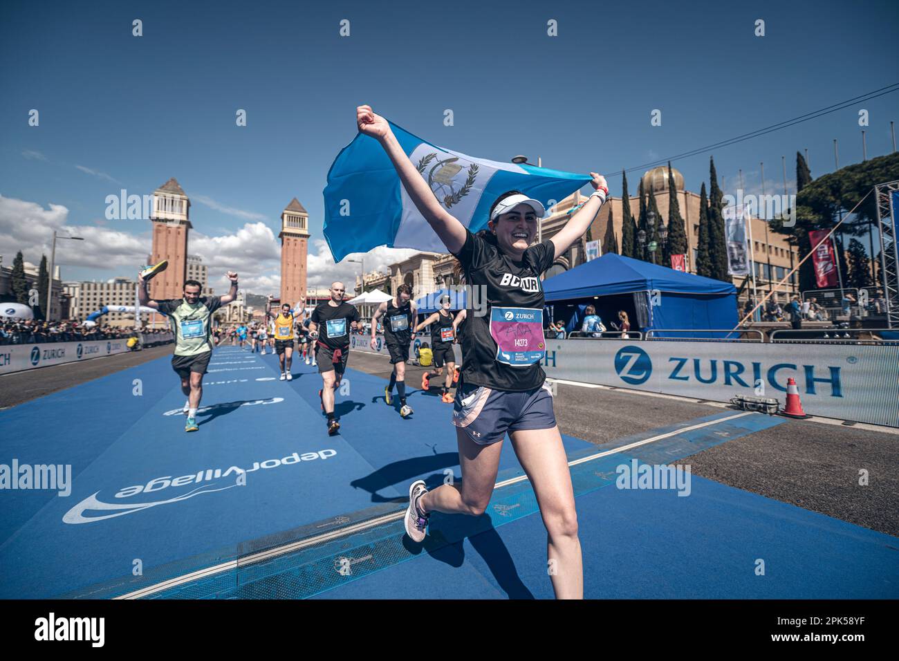 Image of the finish line of the 2023 Barcelona Marathon Stock Photo - Alamy