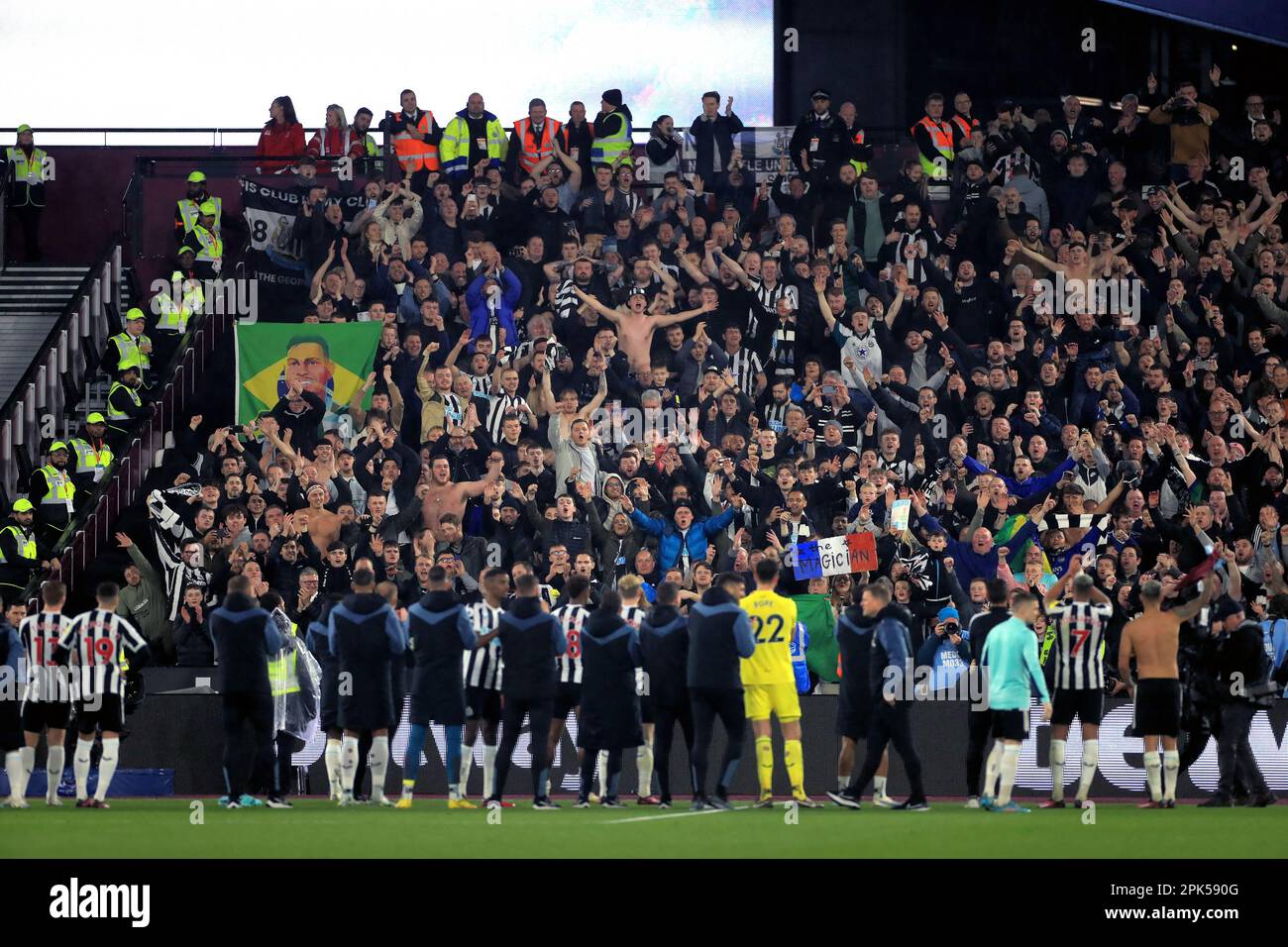 Newcastle United fans celebrate following the Premier League match at ...