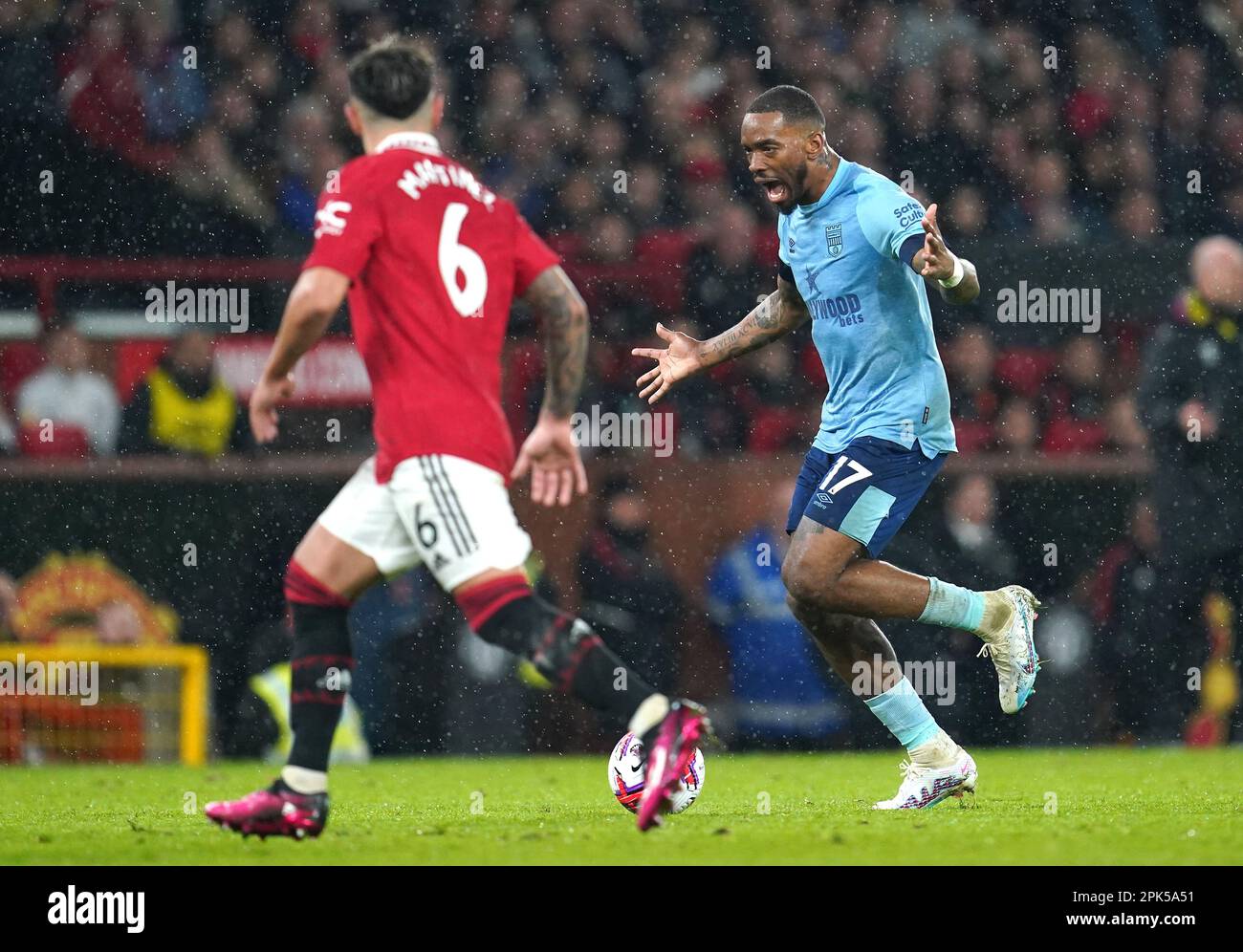 Brentford's Ivan Toney (right) (right) during the Premier League match ...