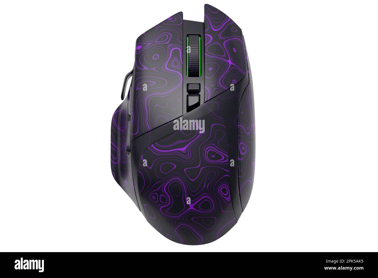 Wireless gaming computer mouse with seamless wavy pattern on white ...