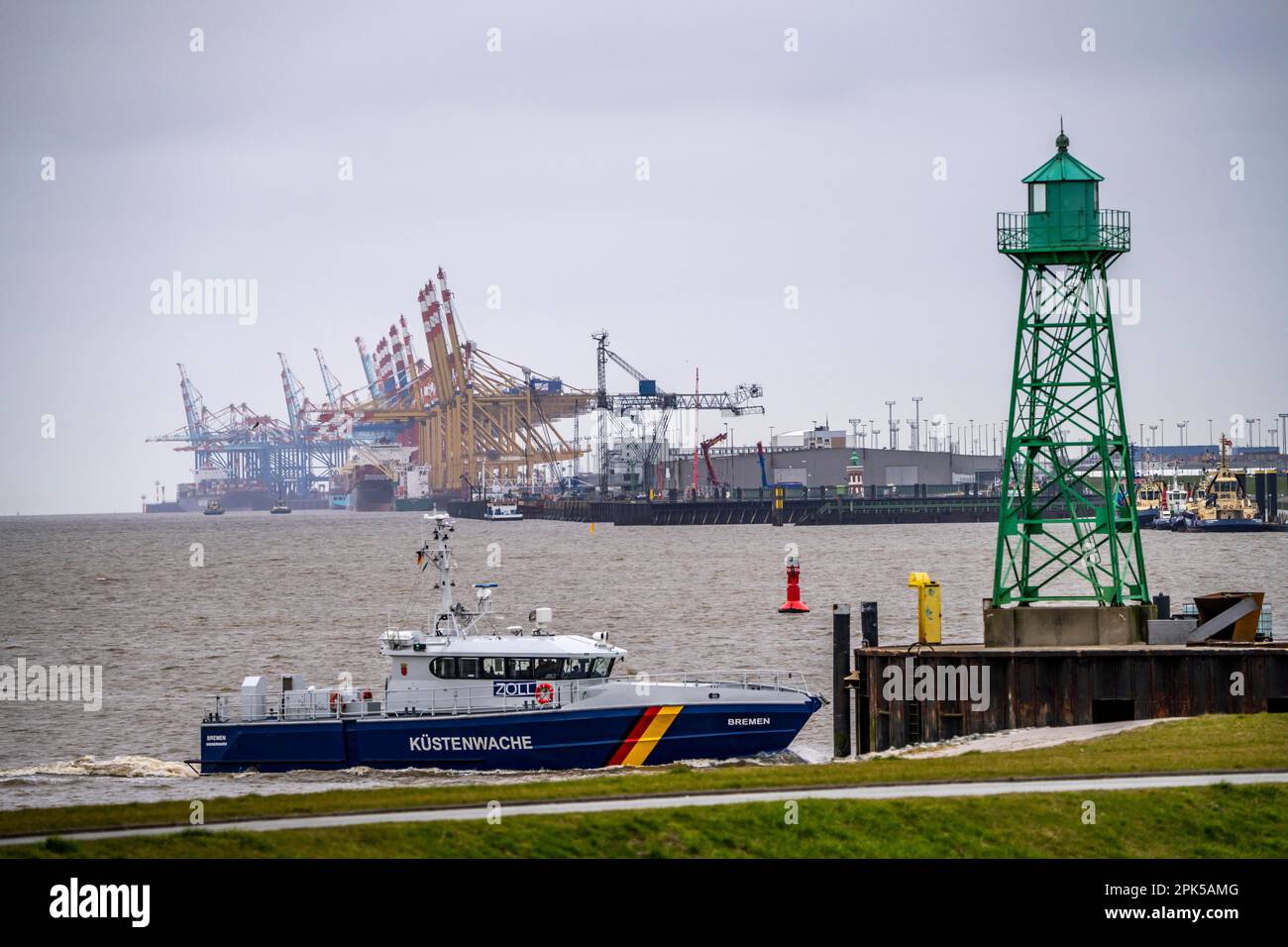 MSC and Eurogate container terminal in the seaport of Bremerhaven ...
