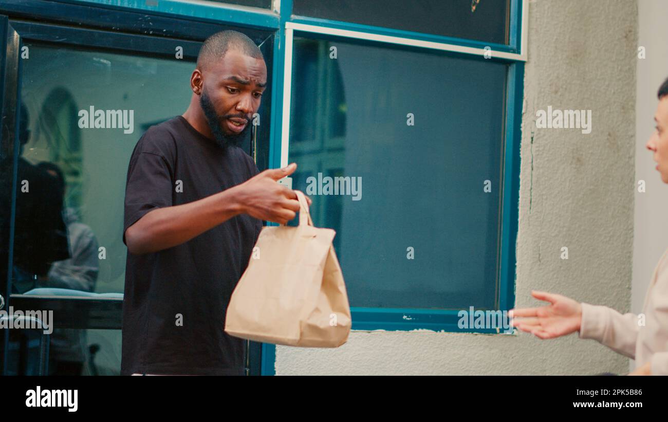Woman rejecting man restaurant hi-res stock photography and images - Alamy