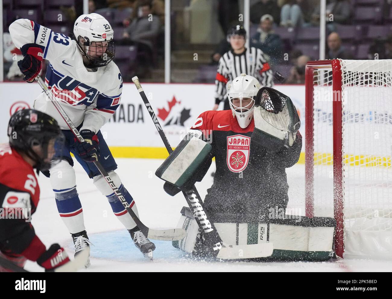 Brampton, Canada. 05th Apr, 2023. Japan goaltender Miyuu Masuhara (20 ...