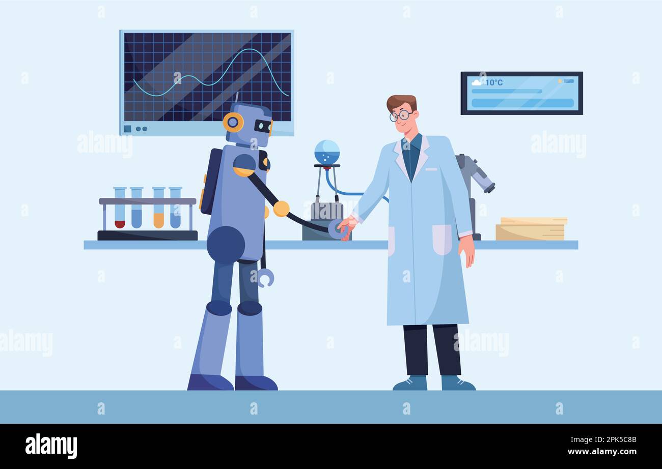 Human and Robot Friends Stock Vector Image & Art - Alamy