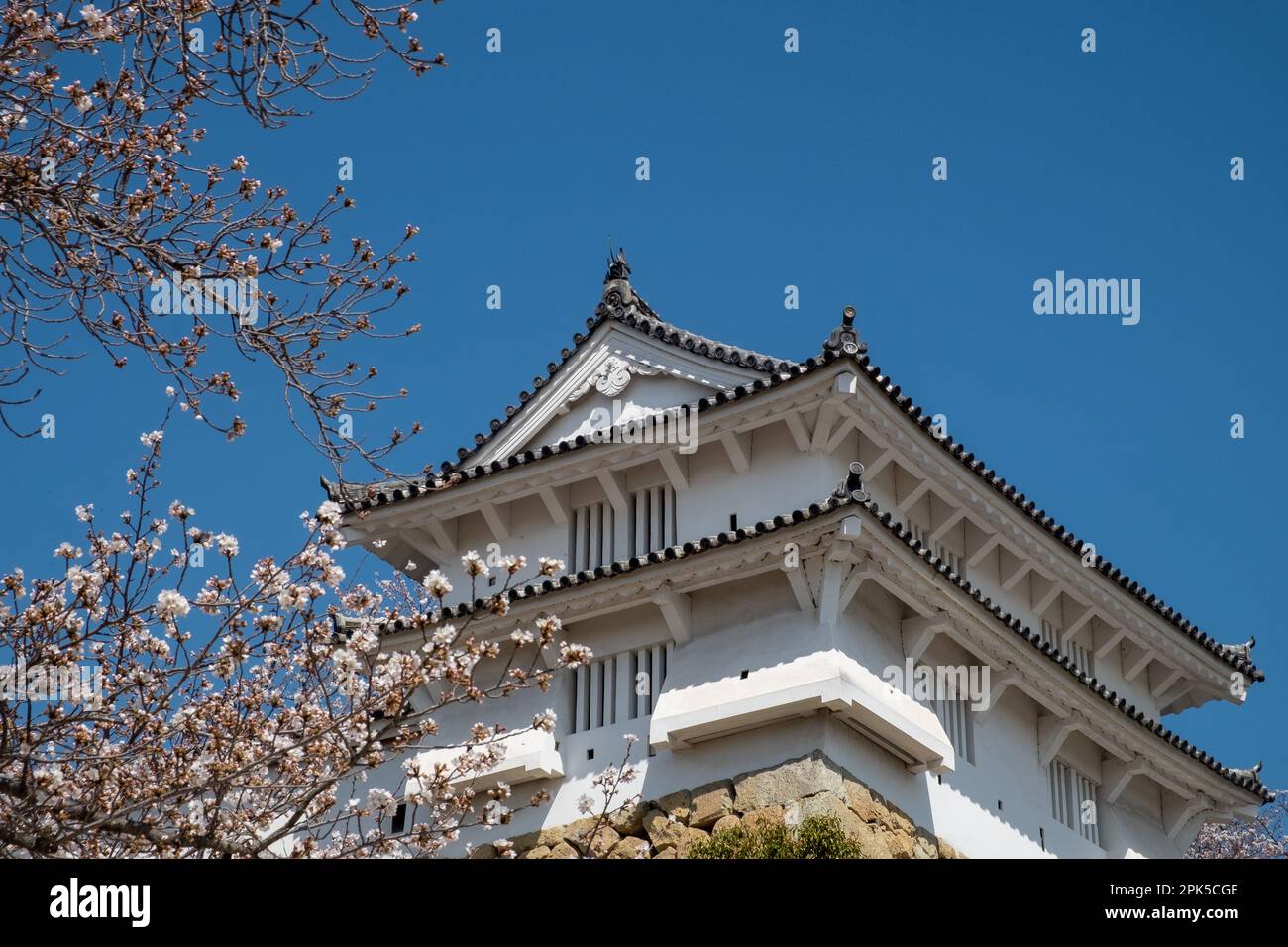 Himeji Castle in blue sky in Himeji city, Hyogo prefecture of Japan ...