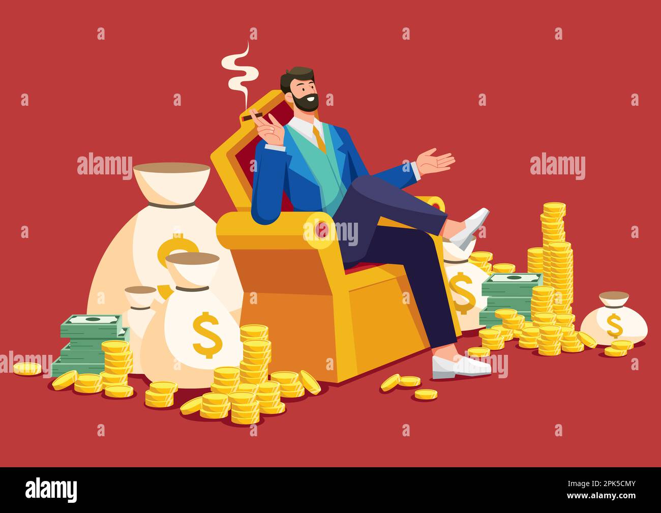 Millionaire Enjoying Life Stock Vector Image & Art - Alamy