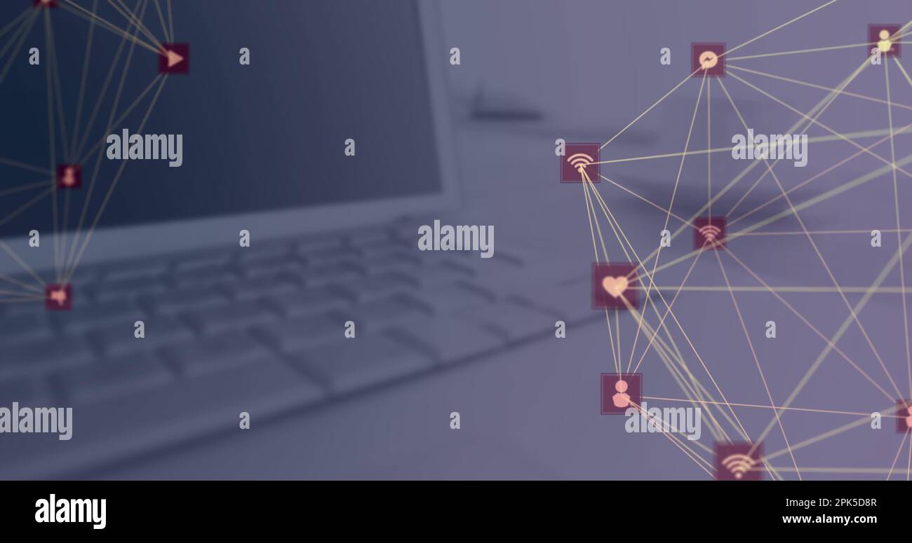 Animation network connections laptop icons hi-res stock photography and ...