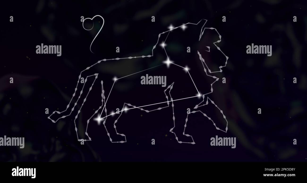 Image of leo star sign with glowing stars Stock Photo - Alamy