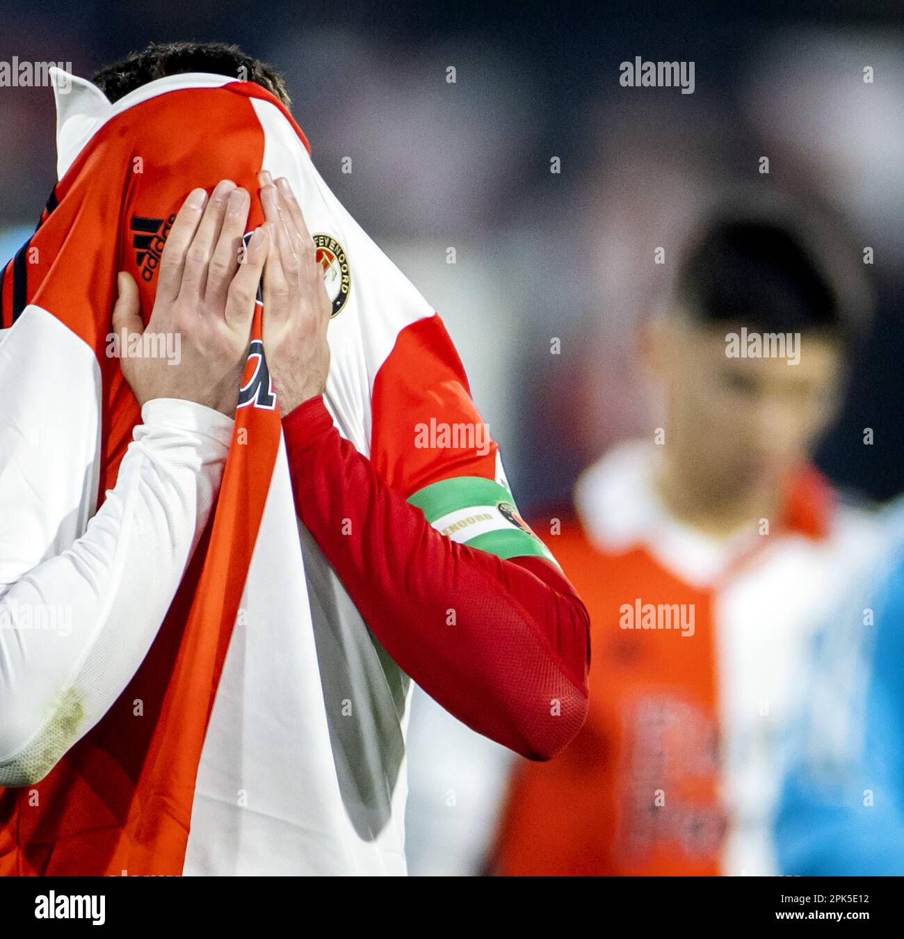 ROTTERDAM - Orkun Kokcu of Feyenoord disappointed after the Semifinal ... ROTTERDAM - Orkun Kokcu of Feyenoord disappointed after the Semifinal ...