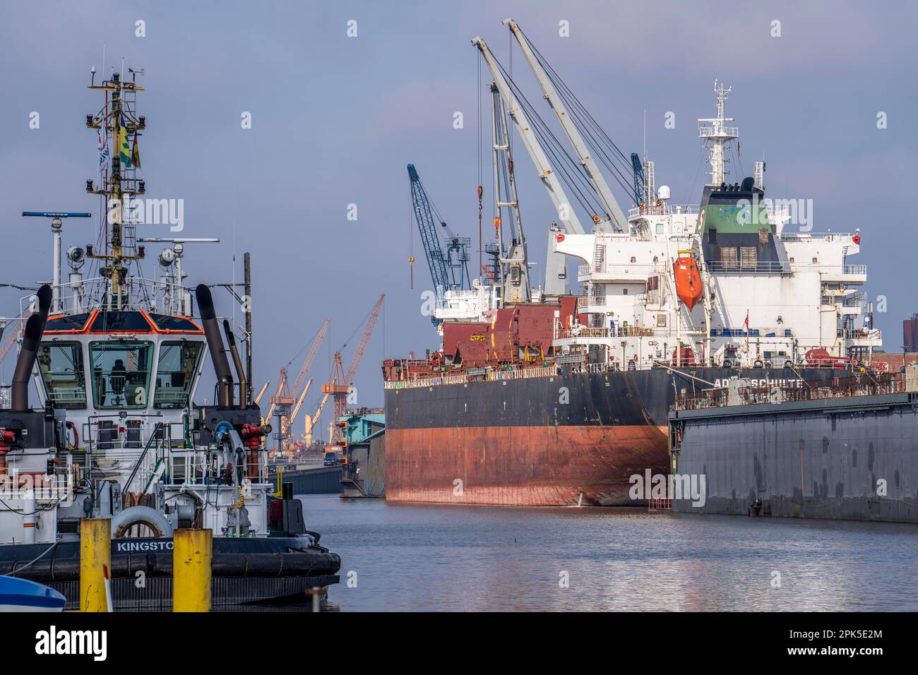 Shipyard MWB Power GmbH, dry dock, freighter Adam Schulte, shipyard in ...